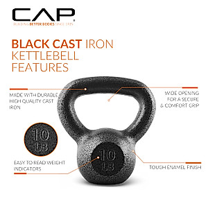 CAP Barbell Black Cast Iron Kettlebell | 30 Pounds