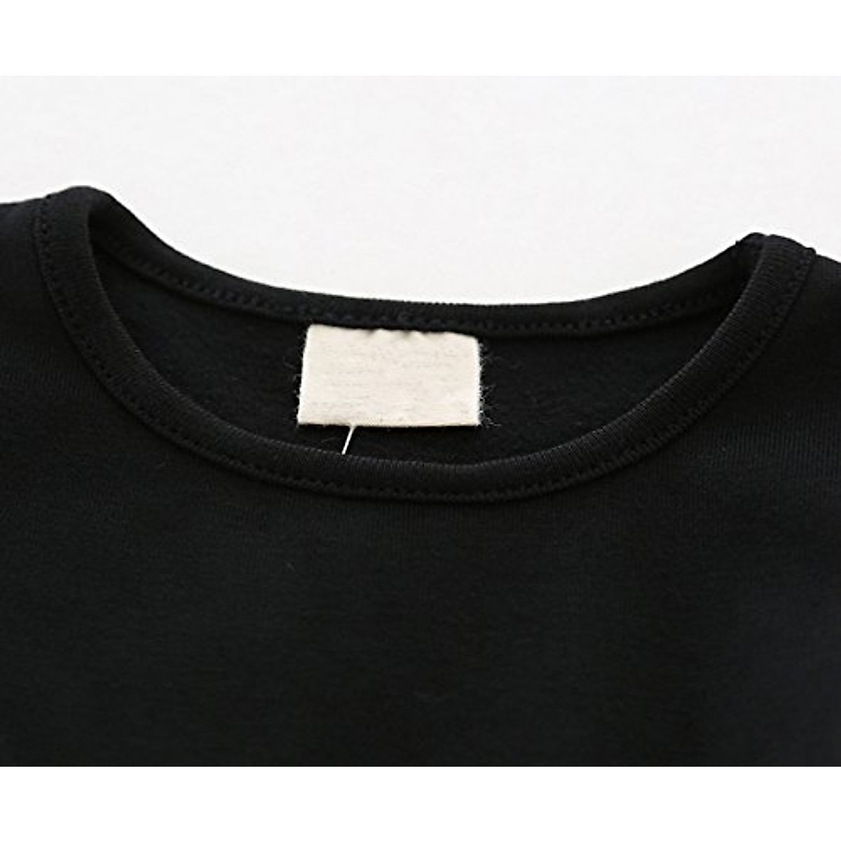 GSVIBK Baby Girls Cotton Dress Toddler Solid Dresses Girl Casual Ruffle Dresses 476 Black 110