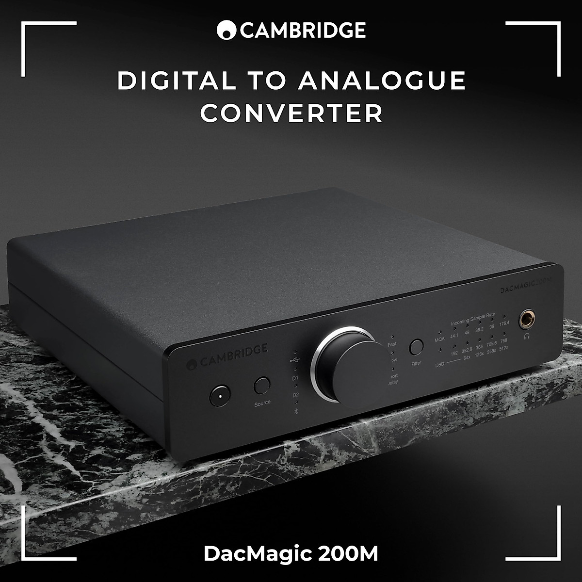Cambridge Audio DacMagic 200M - MQA HiFi DAC and Headphone Amplifier with Bluetooth - PC/MAC Support with USB Connection - Handle Digital Files up to 24/768 or DSD512 - Special Edition Black