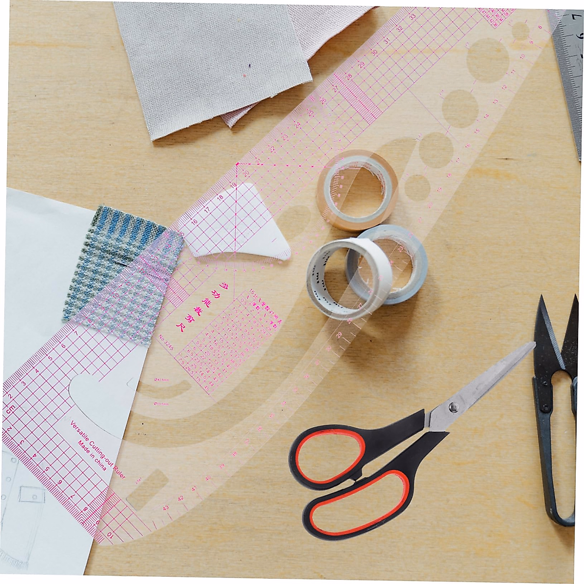 COHEALI All-in-one Sewing Ruler Set 15 Pieces Metric Imperial Rulers French Curve Tailor Ruler for Dressmaking Quilting Sewing Projects