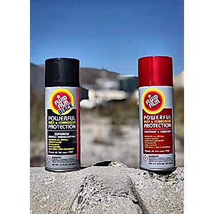 Fluid Film BLACK (12 Aerosol Cans) with DU-MOST 2' Extension Hose & Nozzle, Long Lasting Corrosion Prevention, Penetrant & Lubricant, Marine, Automotive & Snow-Handling Vehicles Undercoating, 11.75 Oz