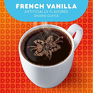 Dunkin' French Vanilla Flavored Ground Coffee, 18 Ounce (Pack of 6)