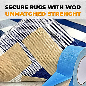 WOD Double Sided Carpet Tape, 2 inch x 25 ft. Heavy-Duty Tack, Residue Free, for Convention & Trade Shows Indoor/Outdoor Rugs DCCT110W
