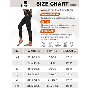FitsT4 Sports Women's Full Seat Riding Tights Active Silicon Grip Horse Riding Tights Equestrian Breeches Black Size M
