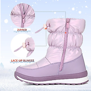 K KomForme Kids Snow Boots for Boys Girls Toddler Winter Outdoor Boots Waterproof with Fur Lined (Toddler/Little Kid/Big Kid)