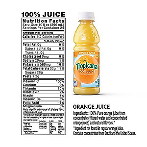 Tropicana 100% Juice 3-flavor Classic Variety Pack,10 Fl Oz (Pack of 24)