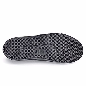 Shoes for Crews Ollie II, Mens, Women's, Unisex Slip Resistant Work Shoe Sneaker, Black Leather, Men's Size 13/Women's Size 14.5