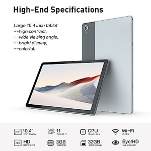 neoregent Tablet 10.4 inch 3GB RAM 32GB ROM WiFi 6 Android 11 6000mAh HD 1332 * 800 Quad Core Tablets (Gray)