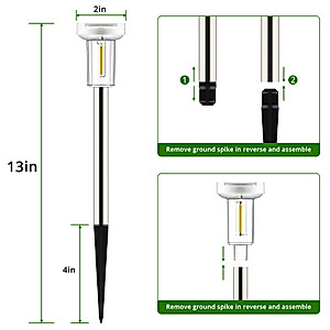 PEATOP Solar Outdoor Lights 10 Pack, Solar Powered Landscape Path Lights LED Solar Garden Lights IP67 Waterproof Lights Auto On/Off Lawn Lights for Walkway Yard Backyard Patio Driveway Decorative