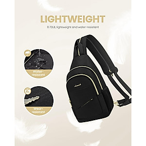 LOVEVOOK Sling Bag for Women, Sling Backpack Crossbody Bag Convertible, Small Diaper Bag Hiking Daypacks Water-resistant, Travel Shoulder Bag Chest Bag, Black