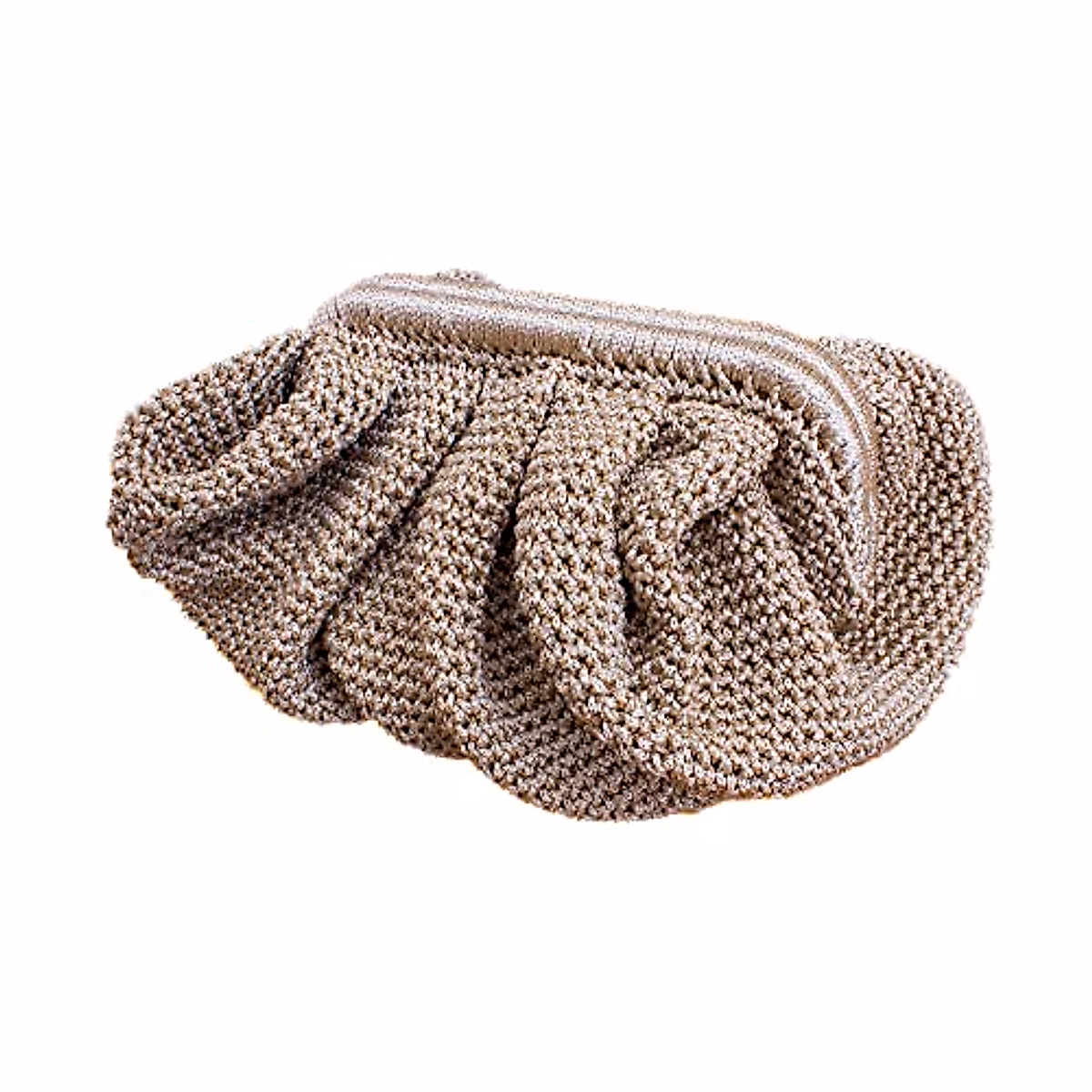 Knit Women's Hand Bags Camel Color Small Woven Bags for Women Handmade Knit Hand Bags and Purses Mini Clutch Chic Tote