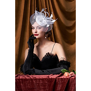 BABEYOND Women's Fascinator Hat Kentucky Hat Feather Derby Fascinator Tea Party Hat for Cocktail Wedding