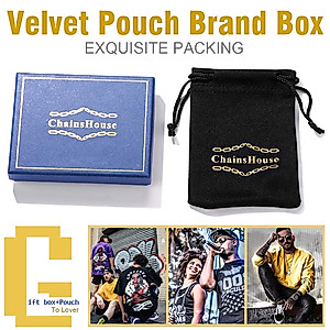 ChainsHouse Cubic Zirconia Classic Iced Out Tennis Bracelet |3mm Stainless Steel Diamond Link Bracelets for Men Women 7.5", Black Color