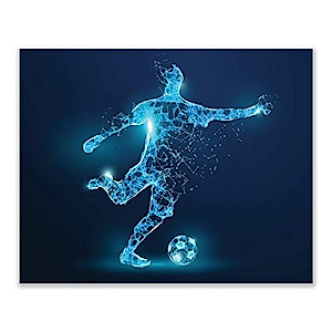Soccer Wall Art Prints - Set of 4 (8x10) Unframed Soccer Posters - Soccer Room Decor For Men Kids Teenagers - Soccer Poster Set For Bedroom Man Cave - Soccer Wall Decor - Soccer Boys Bedroom Decor - X-Ray