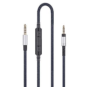 Audio Replacement Cable with in-Line Mic Remote Volume control Compatible with Sennheiser HD4.40, HD 4.40 BT, HD4.50, HD 4.50 BTNC, HD4.30i, HD4.30G Headphone and Compatible with Samsung Galaxy Huawei