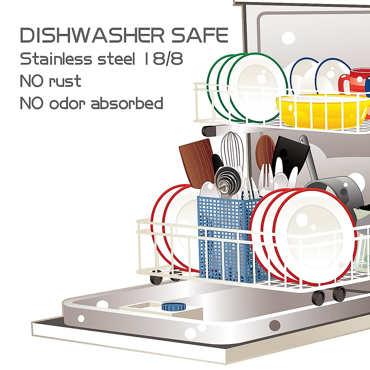 18/8 Stainless Steel Measuring Spoons Set of 6 Piece - 1/8 tsp, 1/4 tsp, 1/2 tsp, 1 tsp, 1/2 tbsp & 1 tbsp, Metal Measuring Spoons Tablespoon and Teaspoon for Measuring Liquid and Dry Ingredients