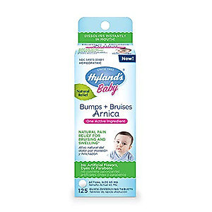 Hyland's Baby Bumps + Bruises Arnica Natural Pain Relief for Bruising and Swelling Tablets, 125 Count
