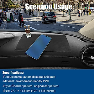 Car Dashboard Anti-Slip Rubber Pad, Two-Sided Super Sticky Dashboard Anti Slip, 10.6 x 5.9 Universal Non-Slip Car Dashboard Sticky Adhesive Mat for Cell Phones, Sunglasses, Keys More (Square /Black)