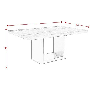 Picket House Furnishings Willow White Marble Standard Height Dining Table