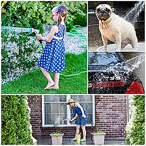 Garden-Hose-Nozzle,NARUNDREN Heavy-Duty Metal Water Hose Nozzle with 8 Adjustable Spray Patterns, HIGH-Pressure Hose Nozzle for Watering Garden Washing Cars and Showering Pets