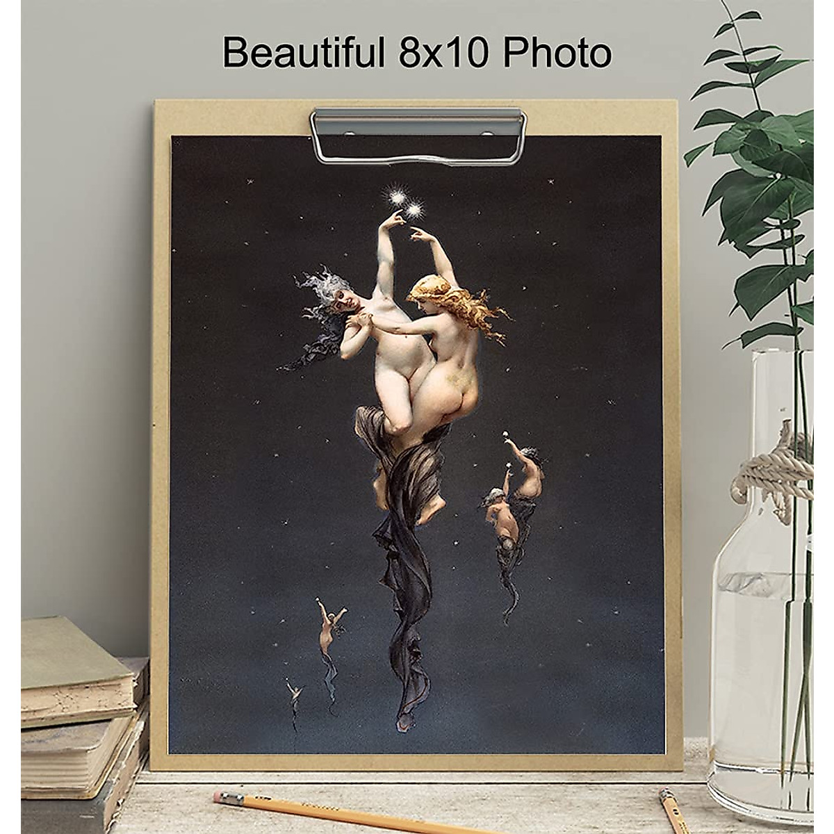 Pagan Fairy Decorations - Celtic Woman Mythology Wall Art - Witches Witch Decor - Celestial Witchcraft Wicca Wiccan Witchy Room Decor - Paganism Black Magic - Goth Gothic Home Decor