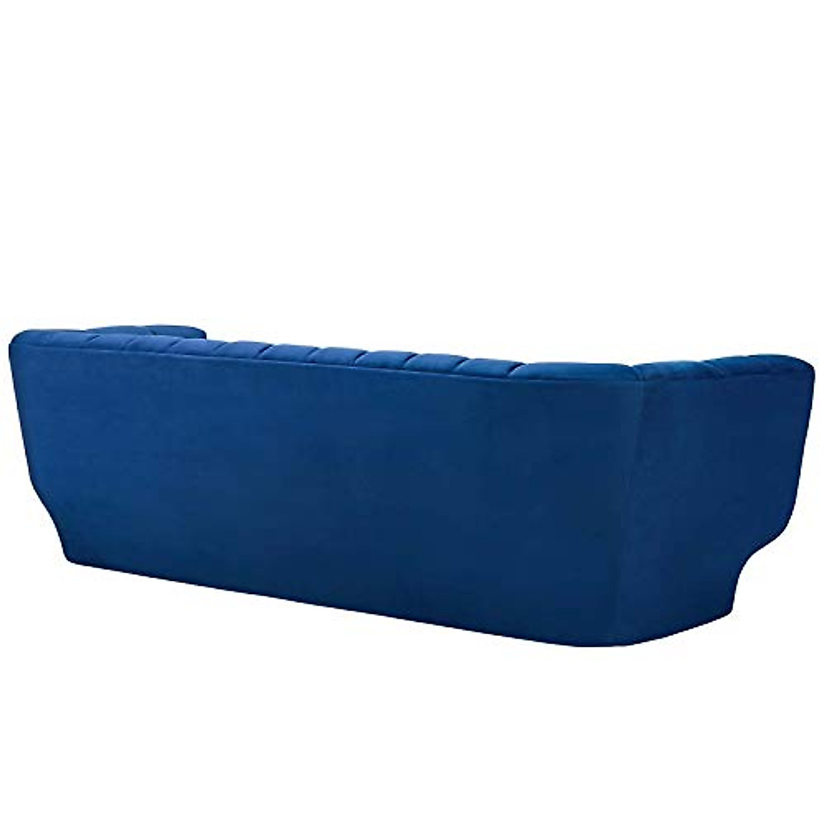 Modway Entertain Vertical Channel Tufted Performance Velvet Sofa Couch in Navy