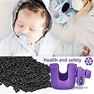 Suranew Adjustable Stroller Cup Holder with Phone Holder for Baby Stroller for Family Members, Walker Purple