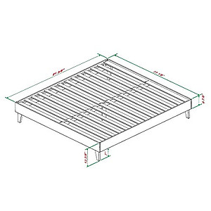 Walker Edison Mid Century Modern Wood King Platform Bed Frame No Box Spring Needed Bedroom Headboard Base, King, Walnut