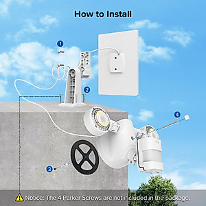 SANSI Outdoor Solar Flood Light, 500LM Motion Sensor Flood Light with 2 Working Modes, IP65 Waterproof 5000K Daylight Security Light with 2000mAh Battery 30,000 Hrs Lifespan for Patio Yard Garage