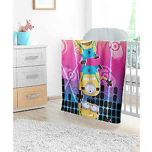 LOGOVISION Minions Lightweight Baby Blanket, 30"X40", Minions CMYK Rave Unisex for Infants Girls & Boys