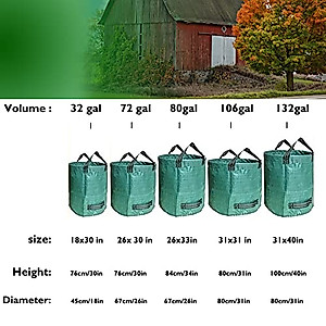 32 Gallon Garden Bag - Reuseable Heavy Duty Gardening Bags, Lawn Pool Garden Leaf Waste Bag
