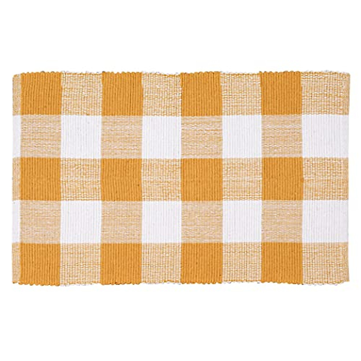 Buffalo Plaid Rugs for Living Room 24x36 inch-Mustard White, Kitchen Rugs,Entry Way Rugs, Door Rugs, Area Rugs,Farmhouse Bath Room Rugs,Buffalo Check Rugs,Woven Rag,2x3 Rugs,Revirsible Rugs Cotton
