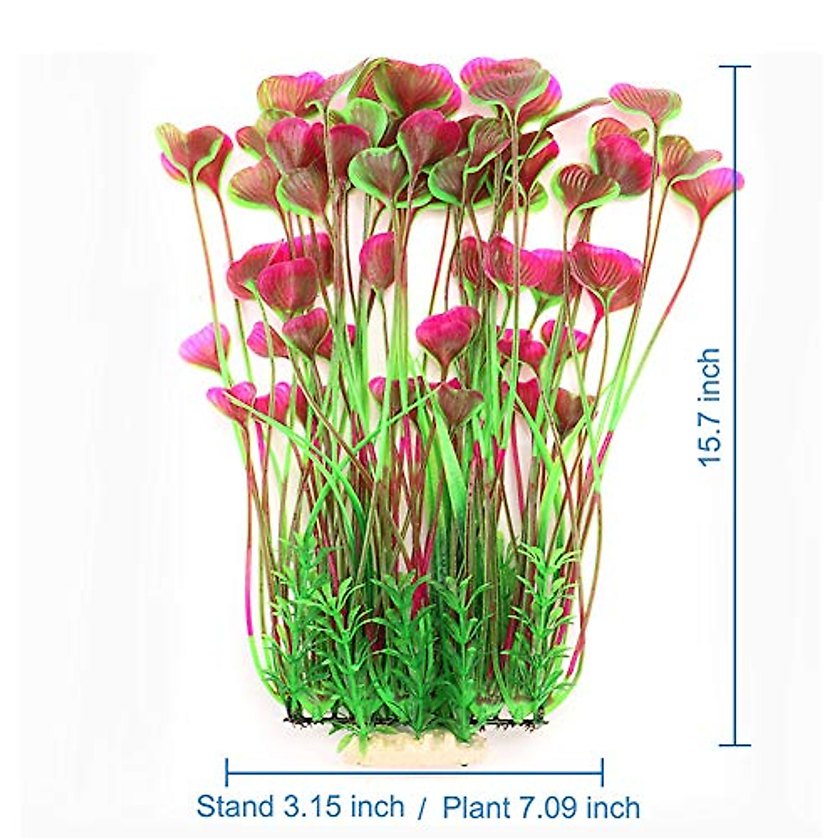 QUMY Large Aquarium Plants Artificial Plastic Fish Tank Plants Decoration Ornament for All Fish (A-Red)