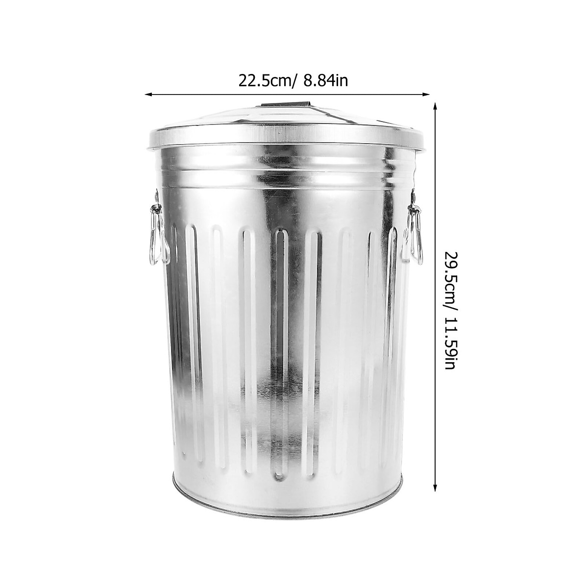 STOBAZA Stainless Steel Trash Cans with Lid: Outdoor Dog Poop Garbage Can 8L Farmhouse Retro Metal Waste Bin Round Wastebasket Flowerpot for Home, Office, Kitchen