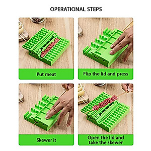 365Home Multifunction Barbecue Meat Skewer Machine BBQ Meat String Device Quick Portable Meat Skewer Box Easy Skewer Tools Kebab Maker BBQ Gadget