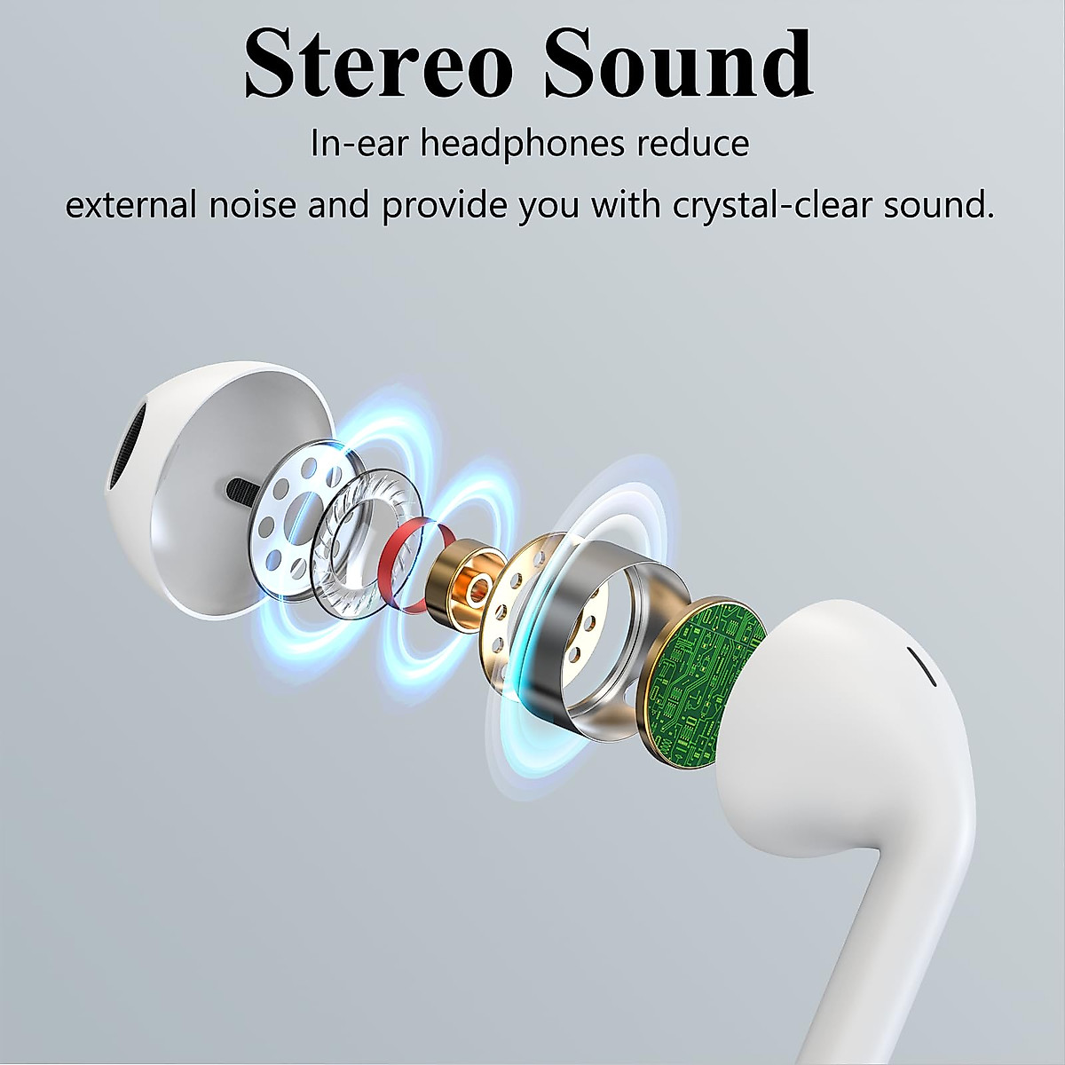 Aolcev USB C Headphones, Type C Earphones for Samsung Galaxy S23/ S23P/ S23 Ultra, in-ear Type C Earbuds with Mic, Noise Canceling Earbuds Wierd, Earbuds for iPhone 15 and Most Type C Devices, White