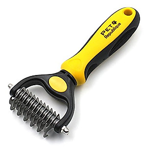 Pet Republique Dog Dematting Tool – Matt Splitters for Dogs, Cats, Rabbits, Long Haired Breed Pets – Effective Pet Dematting, Mat Remover, De-matting Comb, or Dematter - Small 6+11 Teeth Design