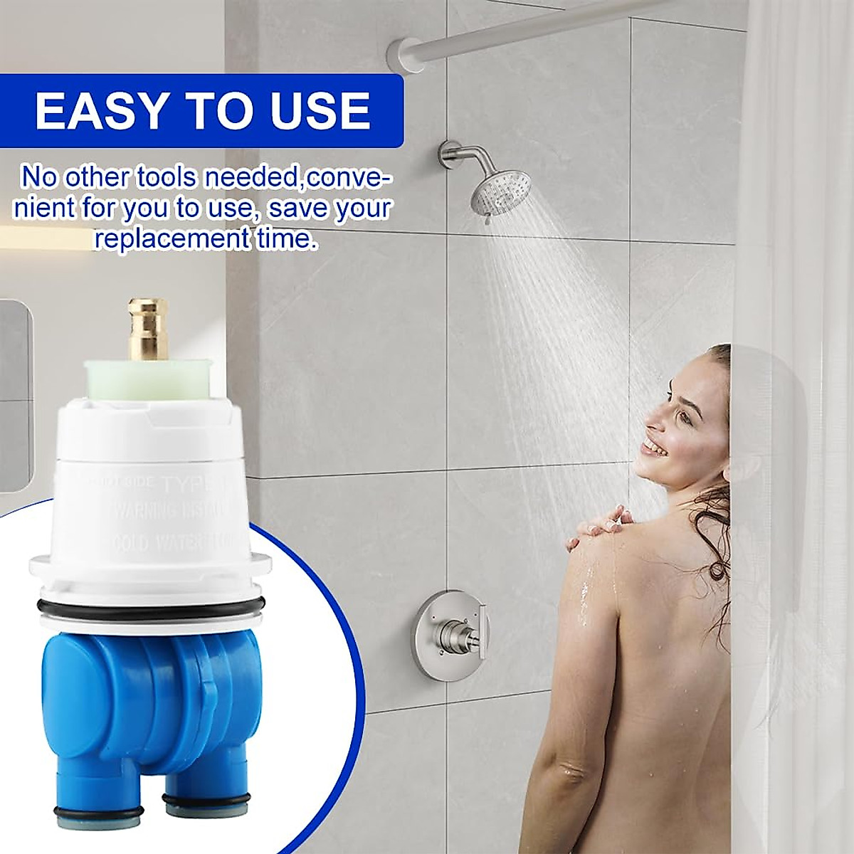 For RP19804 Shower Cartridge Compatible with Faucet 1300/1400 Series Tub and Shower Valves, Bathroom Replacement Parts Cartridge