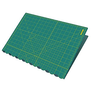OLFA 17" x 24" Folding Cutting Mat (FCM-17x24) - Self Healing 17x24 Inch Foldable Rotary Mat with Grid for Quilting, Sewing, Fabric & Crafts, Use with Rotary Cutters & Fixed Blade Knives (Green)
