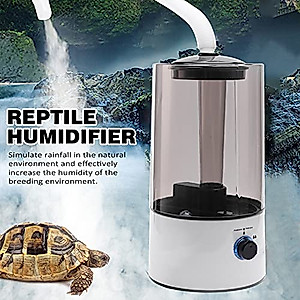 iayokocc Reptile Humidifier Reptile Fogger with Extension Hose, Automatic Terrarium Fogger for Lizard Tortoise Amphibians (Clear US Plug)