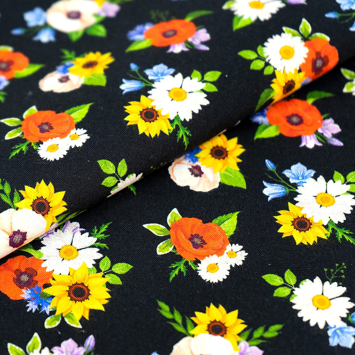 Singer Fabrics, 100% Cotton, Poppy and Daisy, Cut by The Yard