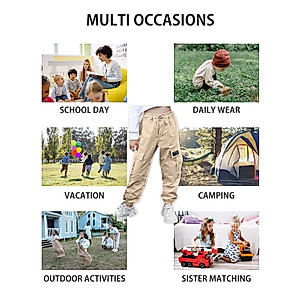 AOWKULAE Women Cargo Pants, Tapered Joggers Drawstring Elastic Waist Loose Pants with Pockets for Women, Rose Pink, Size US Medium