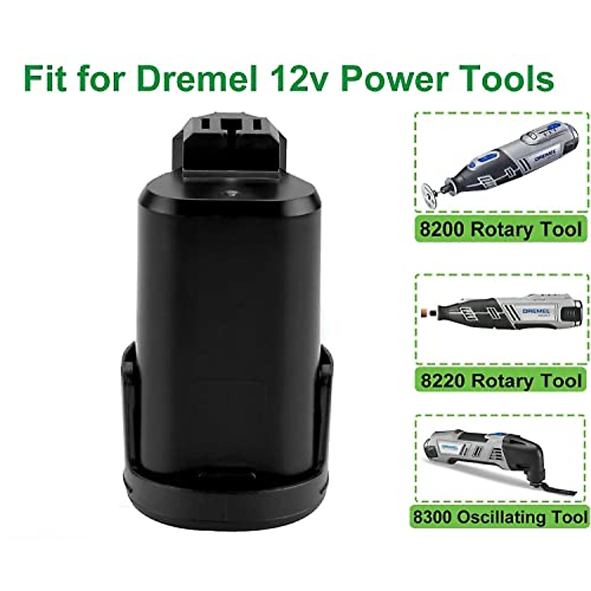Hanaix 3.0Ah 12V Max Li-ion Replacement Battery for Dremel B812-03 B812-02 8200 8220 8300 B812-01 Rotary Oscillating Cordless Tools for Dremel 12V Battery