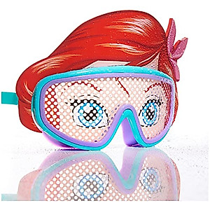 SwimWays Disney Princess Character Mask Kids Deluxe Swim Goggles, Ariel