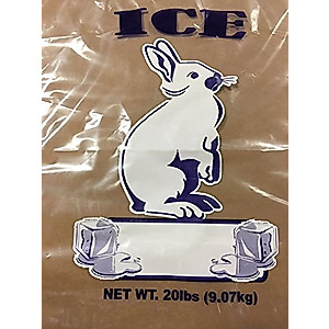 20 lb. Heavy Plastic Ice Bags with Drawstrings Case:500