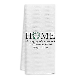 Voatok Minimalist Home Garland Bath Towel,Family Sweet Gifts Decorative Towel,New Home Housewarming Decor,Mom Gifts
