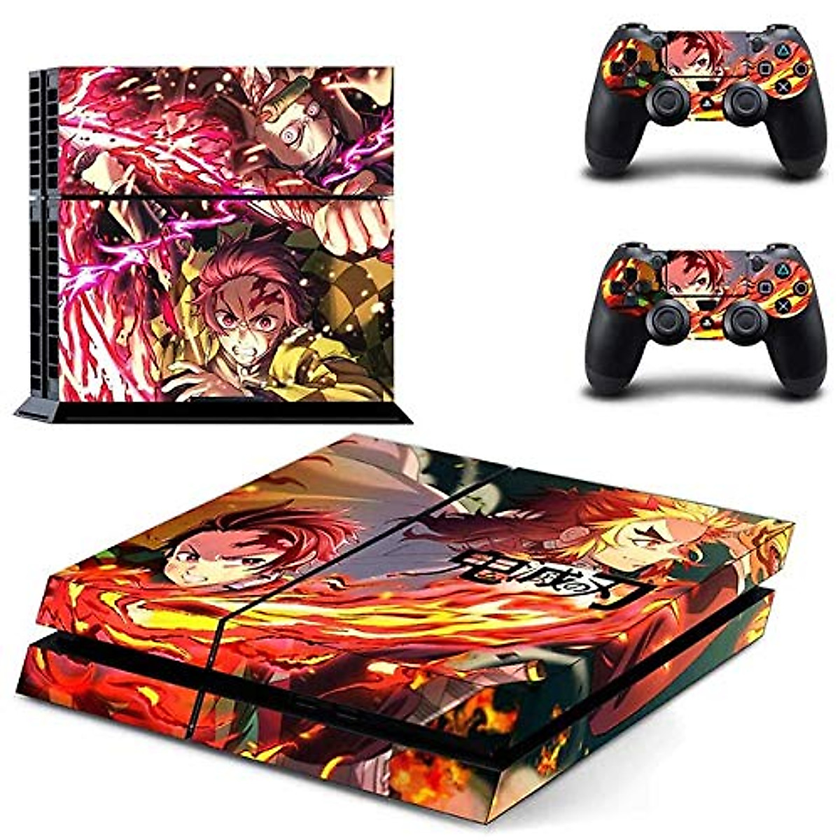 Demon Slayer Anime PS4 Whole Body Vinyl Skin Sticker Decal Cover for Playstation 4 System Console and Controllers by KALINDA MODI