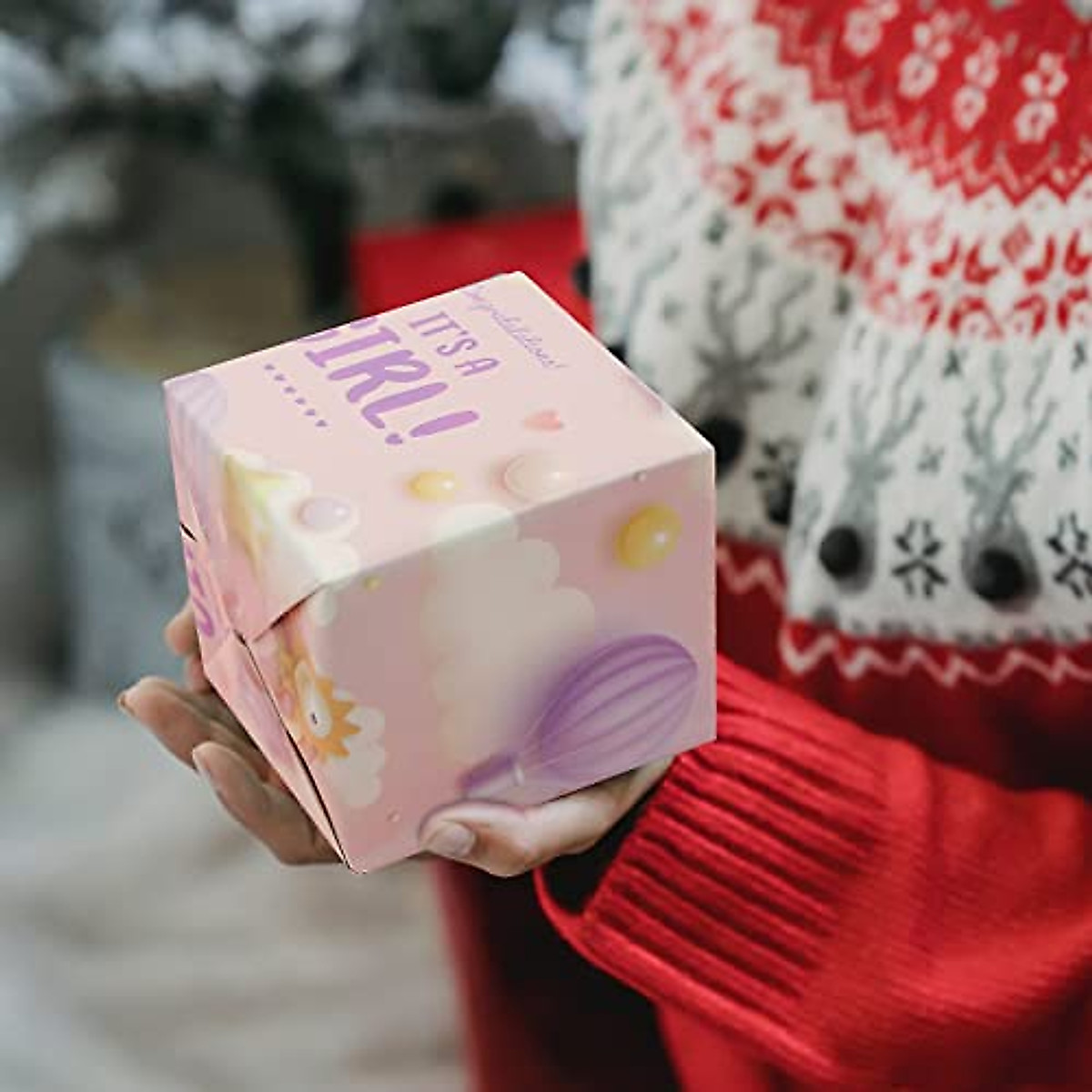 Apol Baby Shower Wrapping Paper,It's a Girl Gift Wrapping Paper Pink New Baby Wrapping Paper 4 Sheet Princess Lovely Paper with Pink Ribbon for Gender Reveal Girl Birthday Wrapping Paper,30x20 Inches