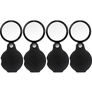 Hestya 10X Mini Magnifying Glass Folding Pocket Magnifier Bigeye Glass Loupe with Black Rotating Protective Holster for Reading Newspaper, Book, Magazine, Science Class, Hobby, Jewelry (4)