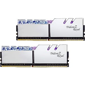 G.SKILL Trident Z Royal Series (Intel XMP) DDR4 RAM 64GB (2x32GB) 3200MT/s CL16-18-18-38 1.35V Desktop Computer Memory UDIMM - Silver (F4-3200C16D-64GTRS)